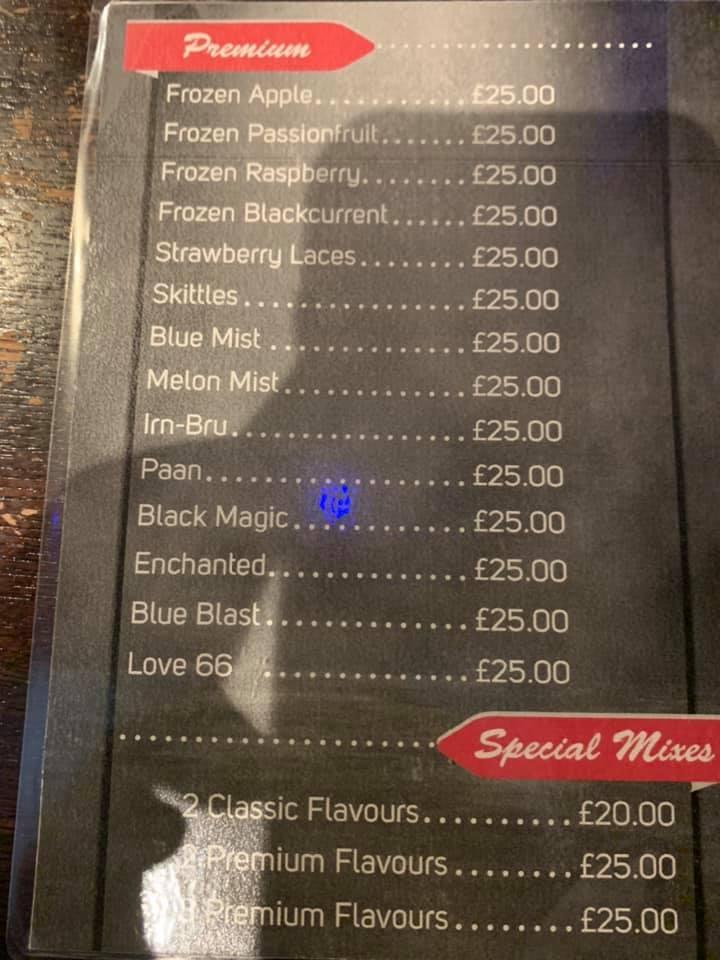 Menu at Aroma Lounge restaurant, London, 96 Llanover Rd