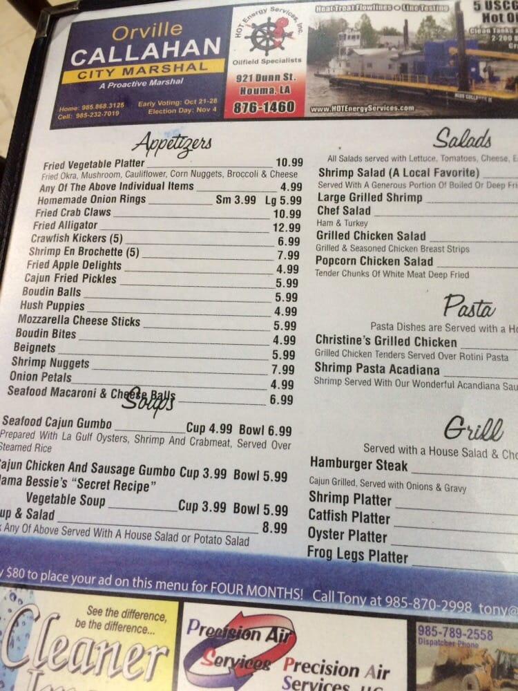 Menu at Bayou Delight Restaurant, USA