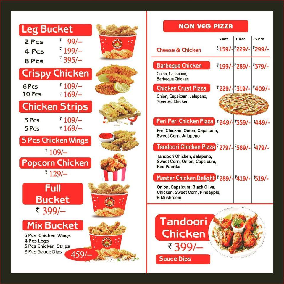 Menu at Master burger, Tarn Taran Sahib