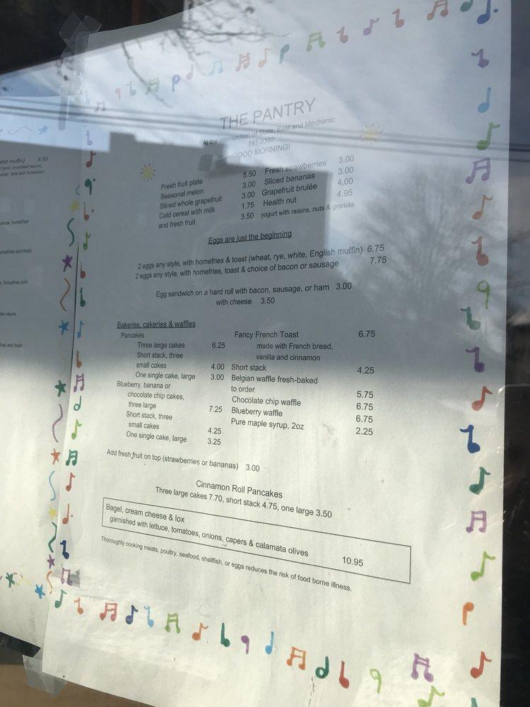 Menu at Pantry restaurant, New Haven