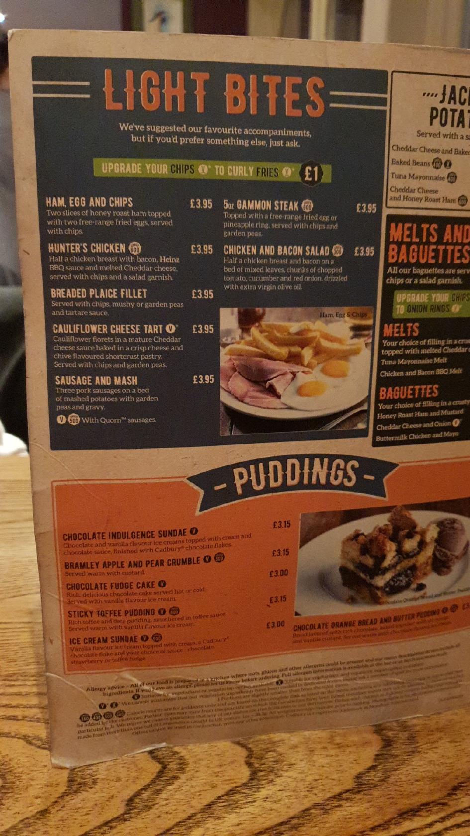 Menu at Beaumont pub & bar, Chorley
