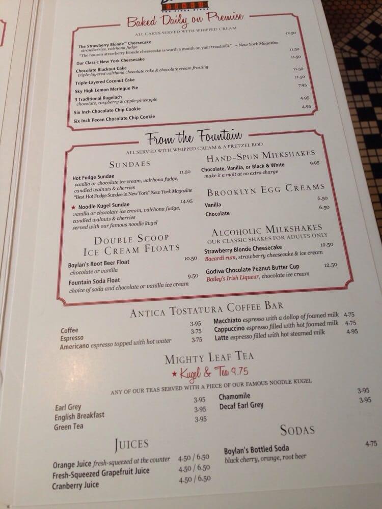 Menu at Brooklyn Diner restaurant, West New York, 155 W 43rd St
