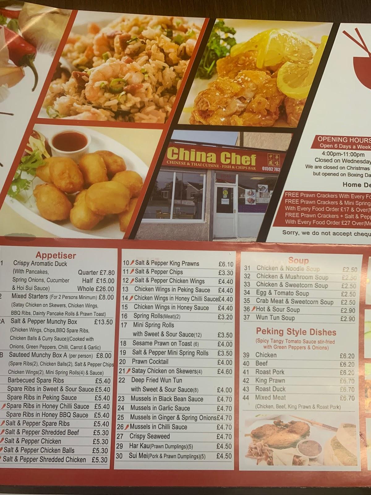Menu at China Chef restaurant, Lochgelly