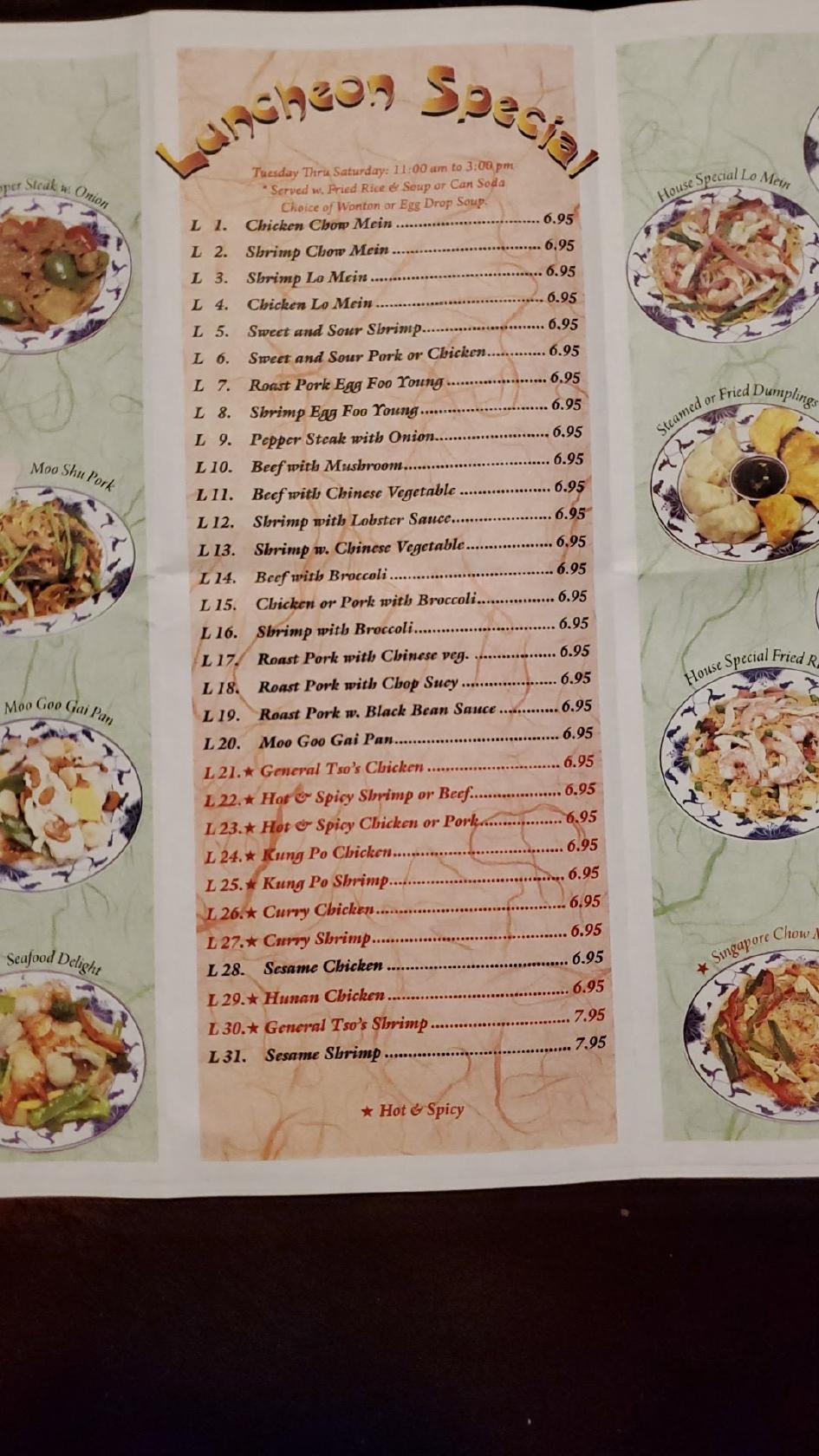 Menu at China Inn Restaurant, Wilmington, Concord Pike # A