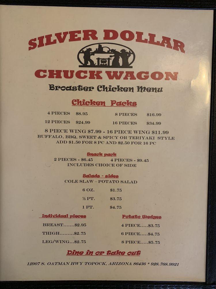 Menu at Silver Dollar Chuck Wagon pub & bar, Topock
