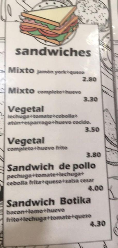 Menu at Taperia A Botika pub & bar, Ourense