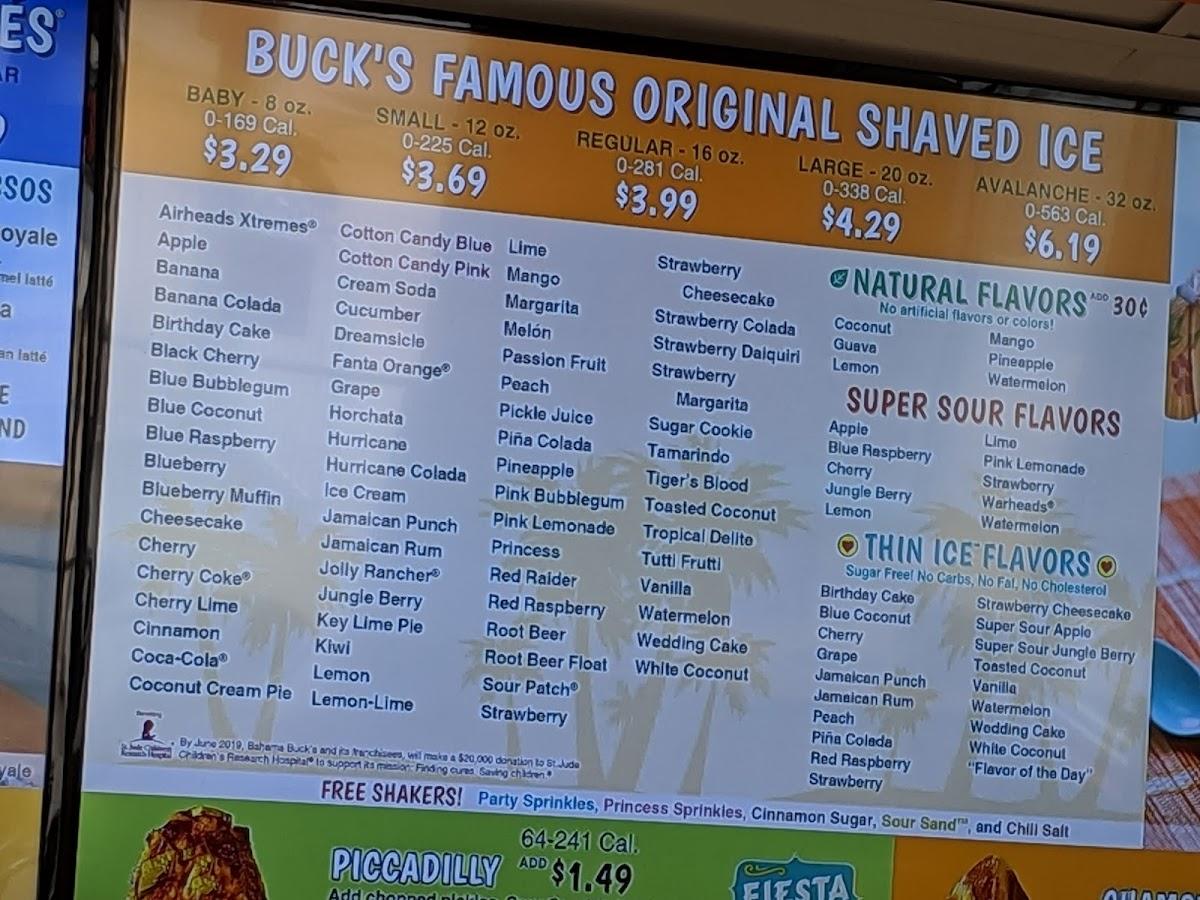 Menu at Bahama Buck's - Lubbock (4th Street) pub & bar, Lubbock, 4th St
