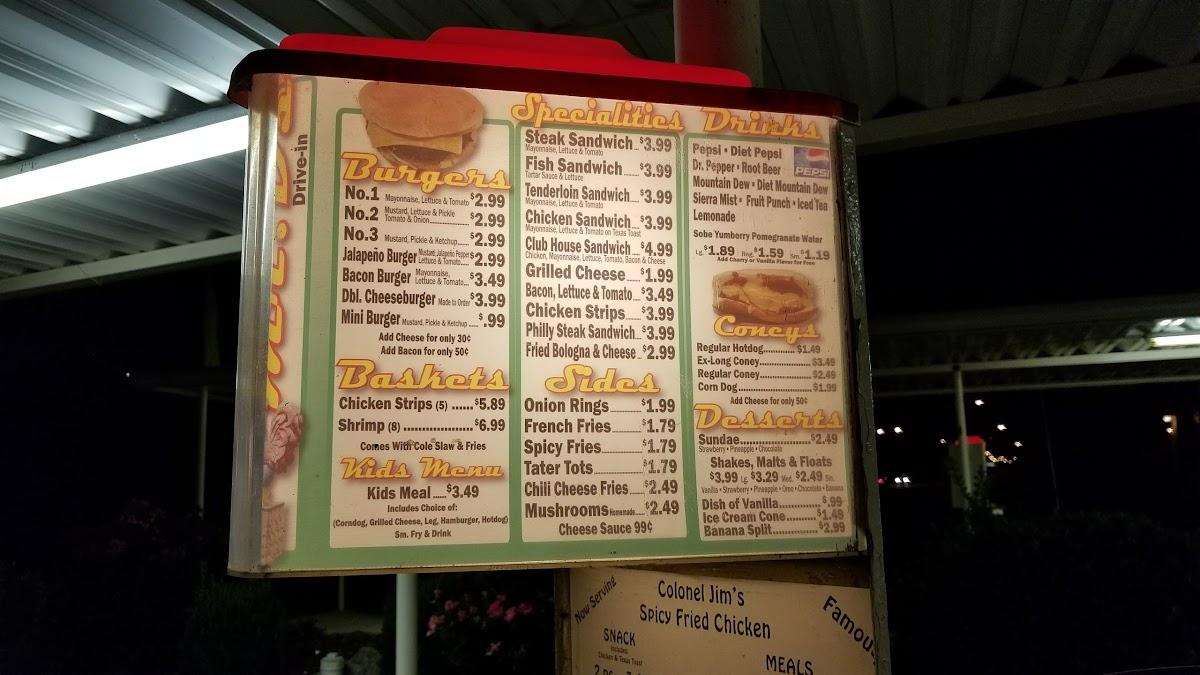 Menu at Mr D's restaurant, Henderson