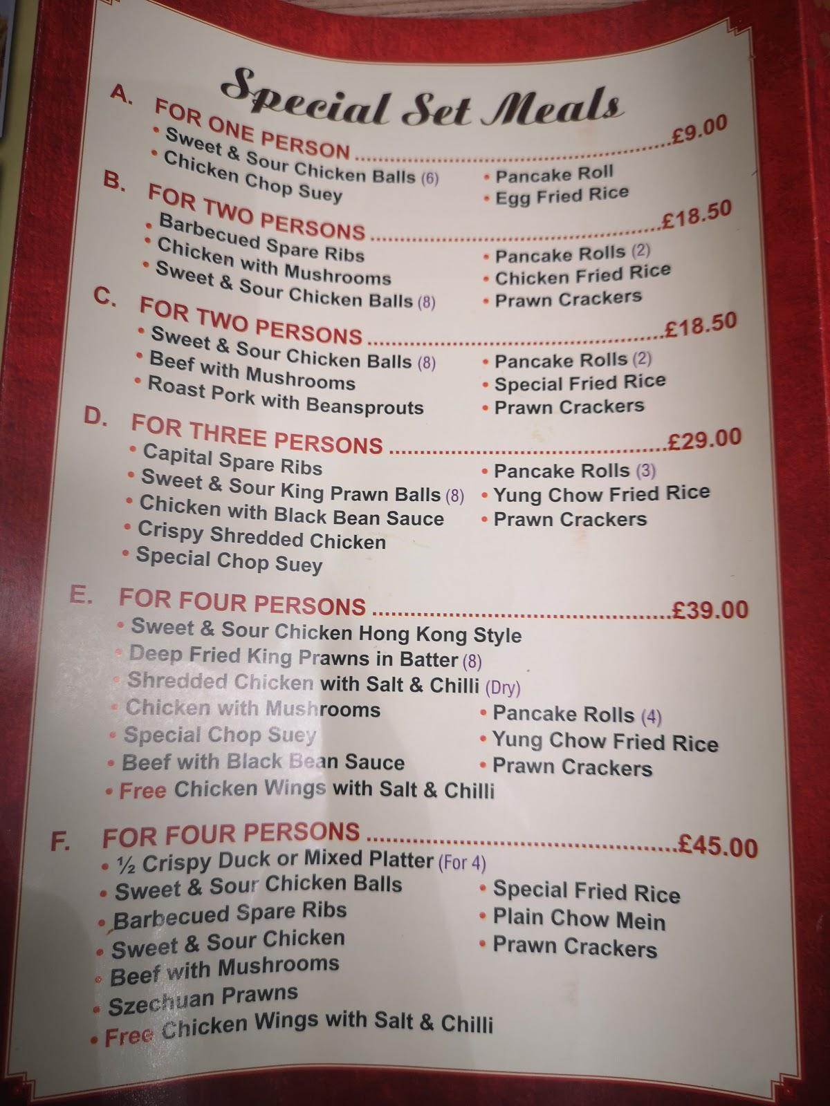 Menu at New World Chinese fast food, Grays