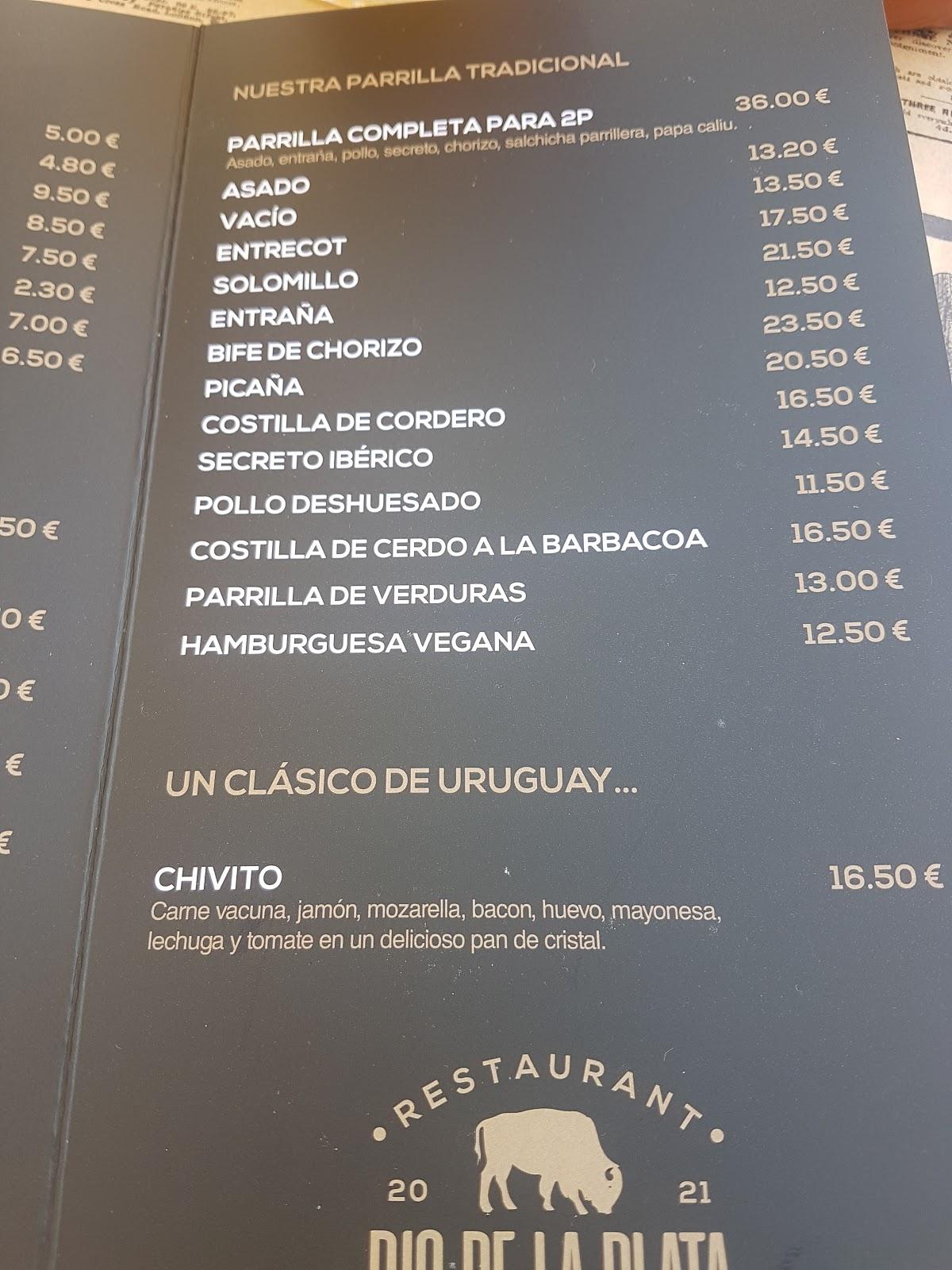 Carta de Rio de la Plata parrilla, Gerona