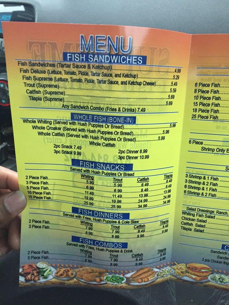 Menu at Supreme fish restaurant, McDonough