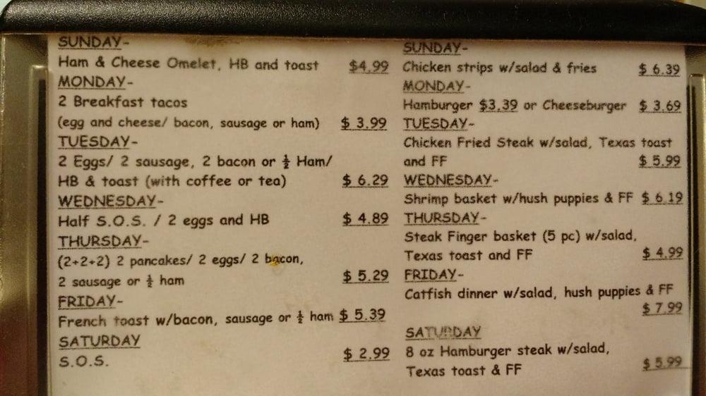 Menu at Bill's Grill BBQ, Temple