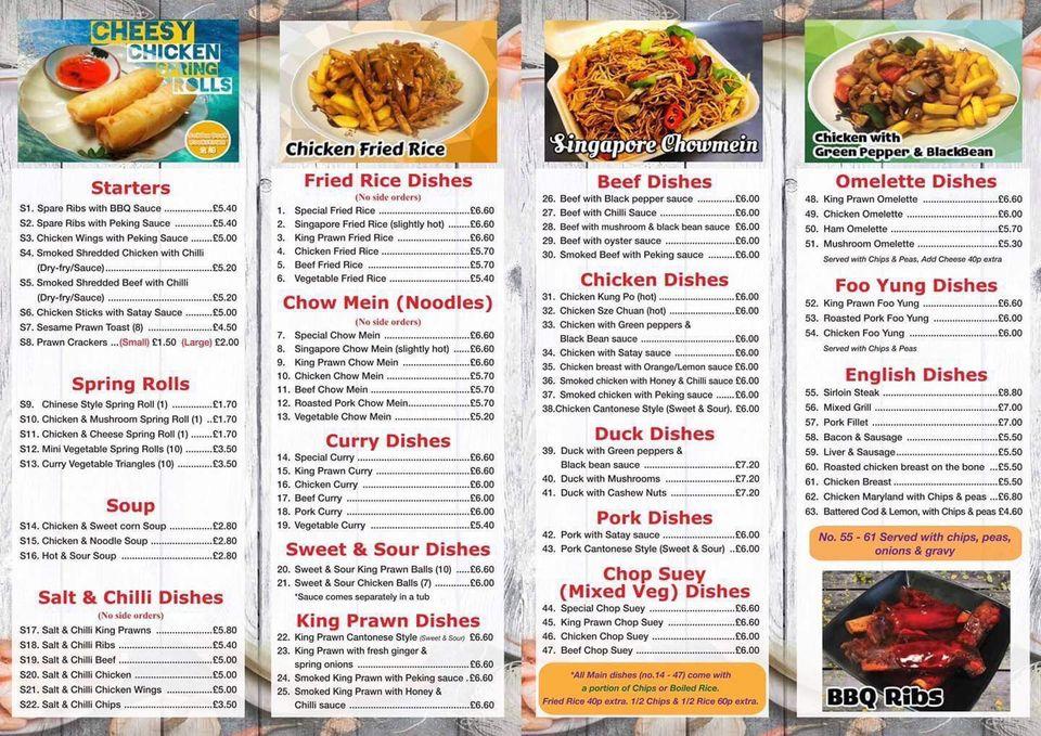 Menu at Golden Boat Cookstown restaurant, Cookstown