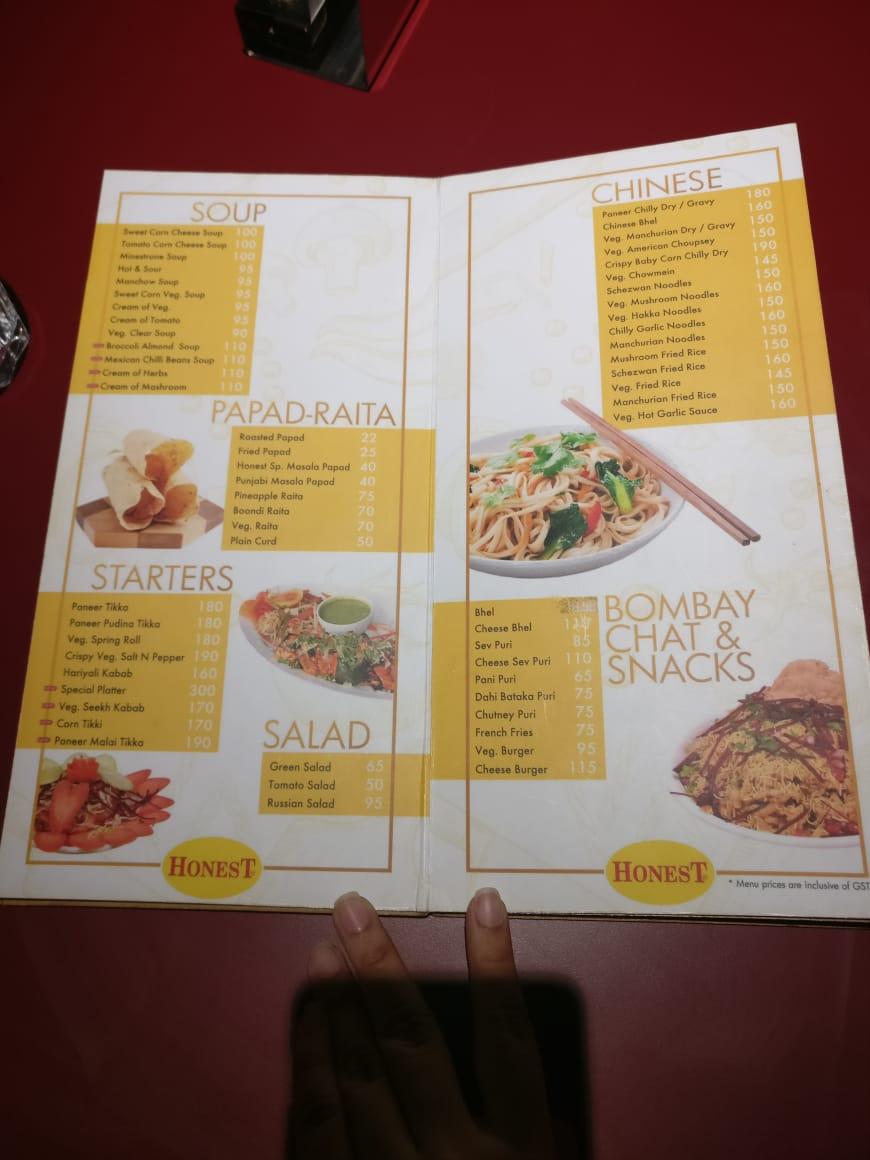 Menu at Honest Restaurant, Bhavnagar