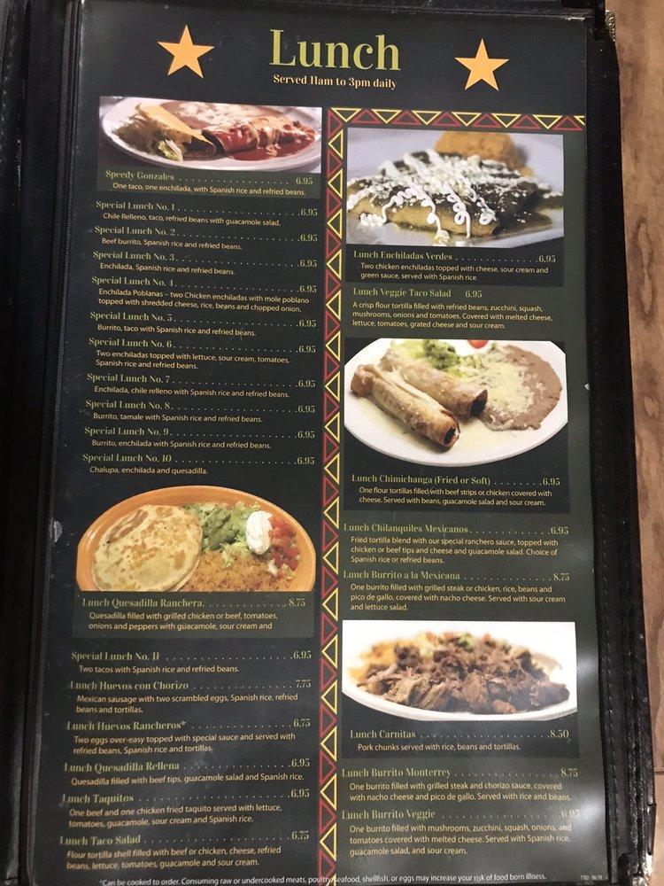 Menu at Mi Jalisco Mexican Restaurant, Ruther Glen, Rogers Clark Blvd