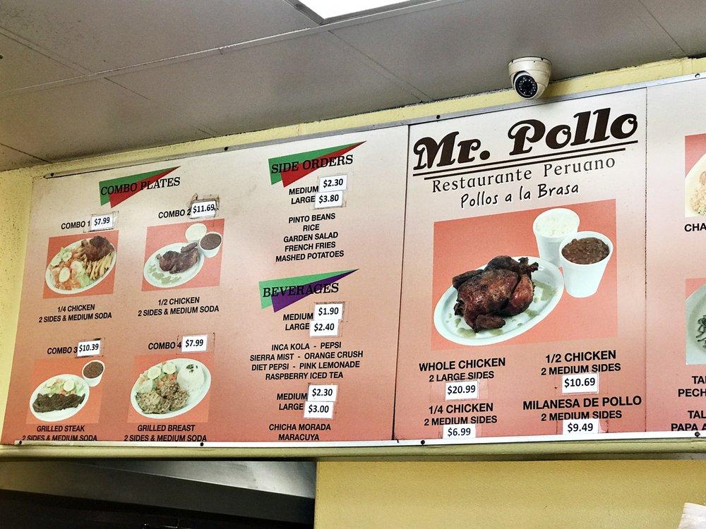 Menu at Mr Pollo restaurant, West Covina