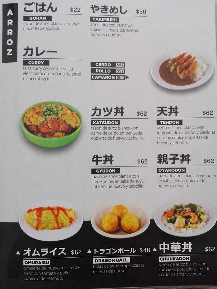 Carta de Restaurante Tsuru, Santiago de Querétaro
