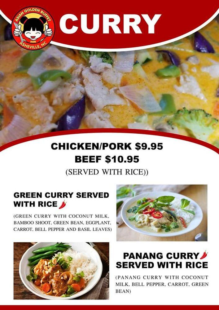 Menu at Asian Golden Buffet restaurant, Asheville