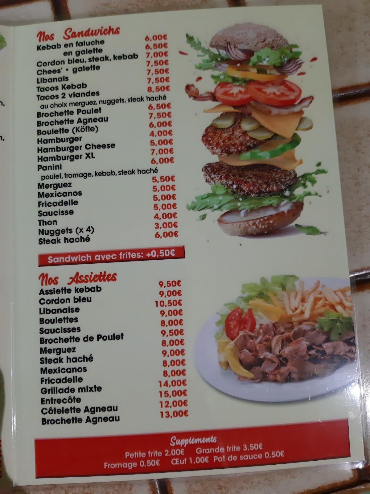 Menu au Istanbul kebab landrecies restaurant, Landrecies