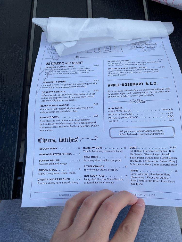Menu at Magpie Diner restaurant, Harrisonburg