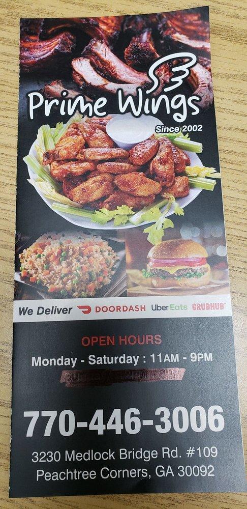 Prime Wings, 3230 Medlock Bridge Rd #109 in Norcross - Restaurant menu ...