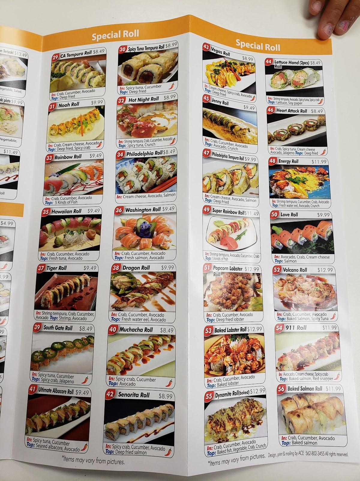 Menu at TH Teriyaki House restaurant, South Gate