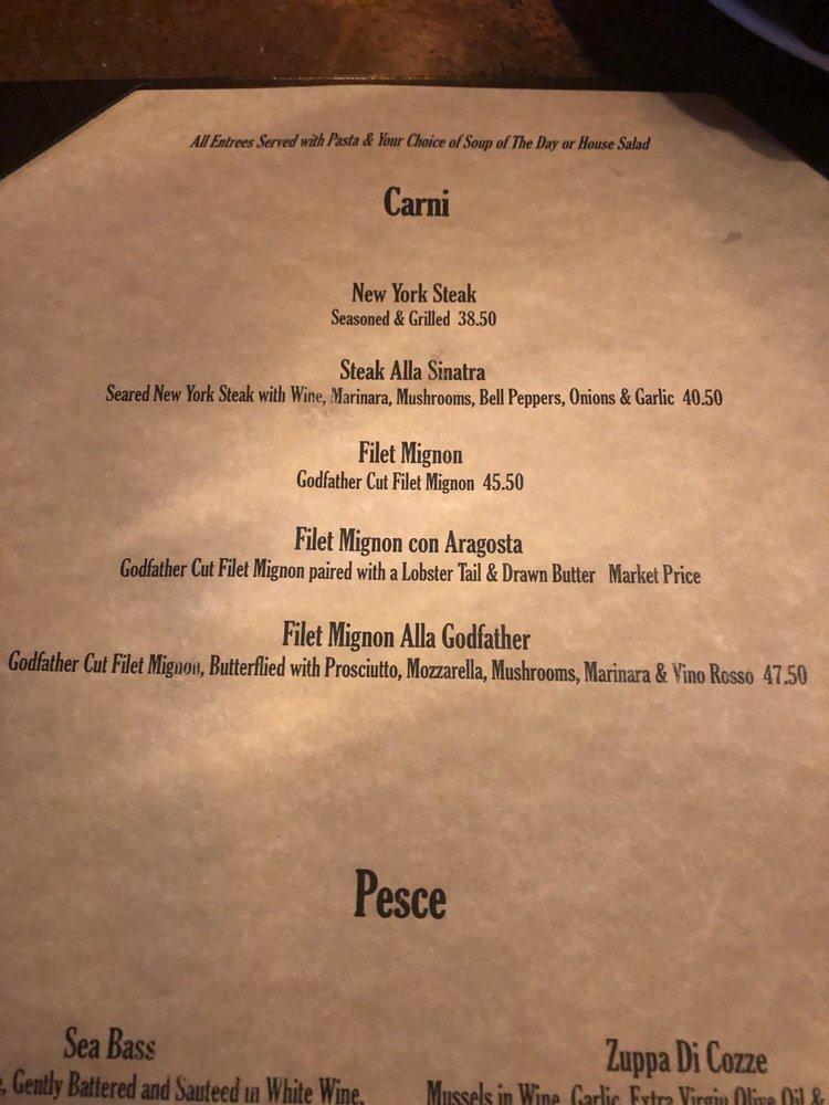Menu at The Godfather pub & bar, San Diego