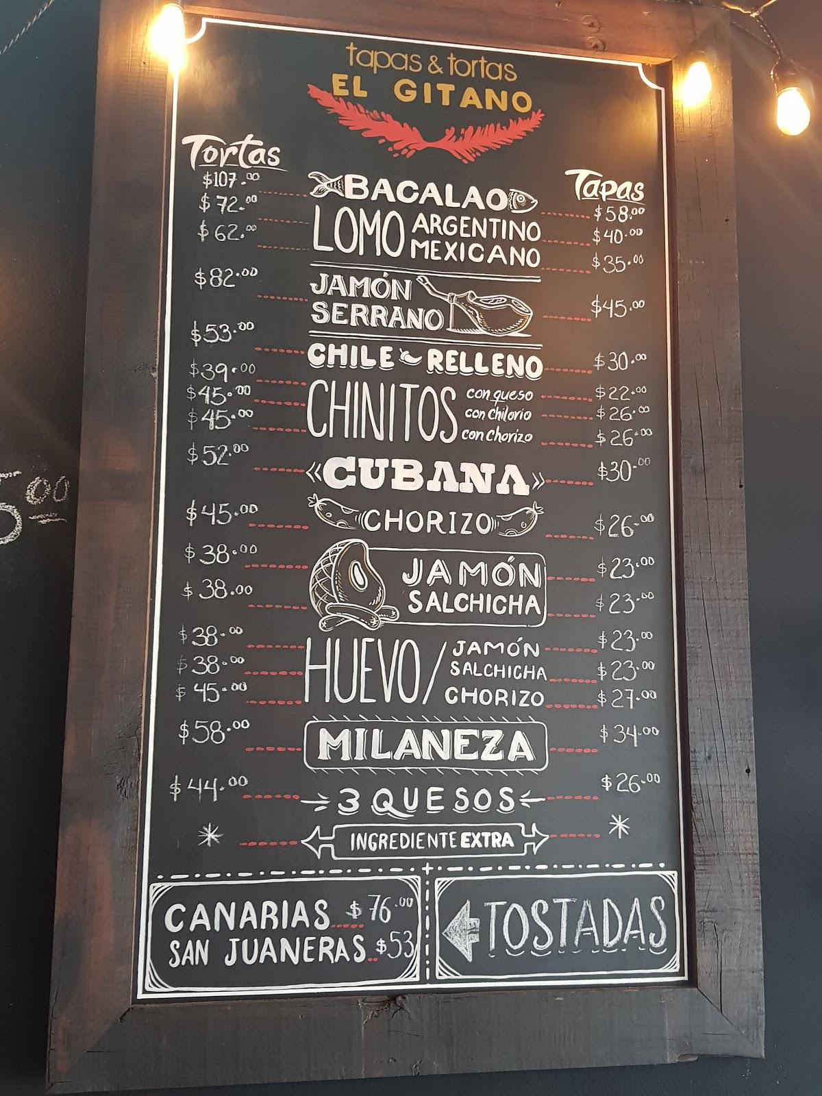 Carta del restaurante El Gitano, Santiago del Querétaro, Hacienda ...