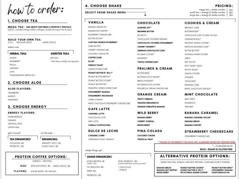Menu at Clearwater Nutrition pub & bar, Largo