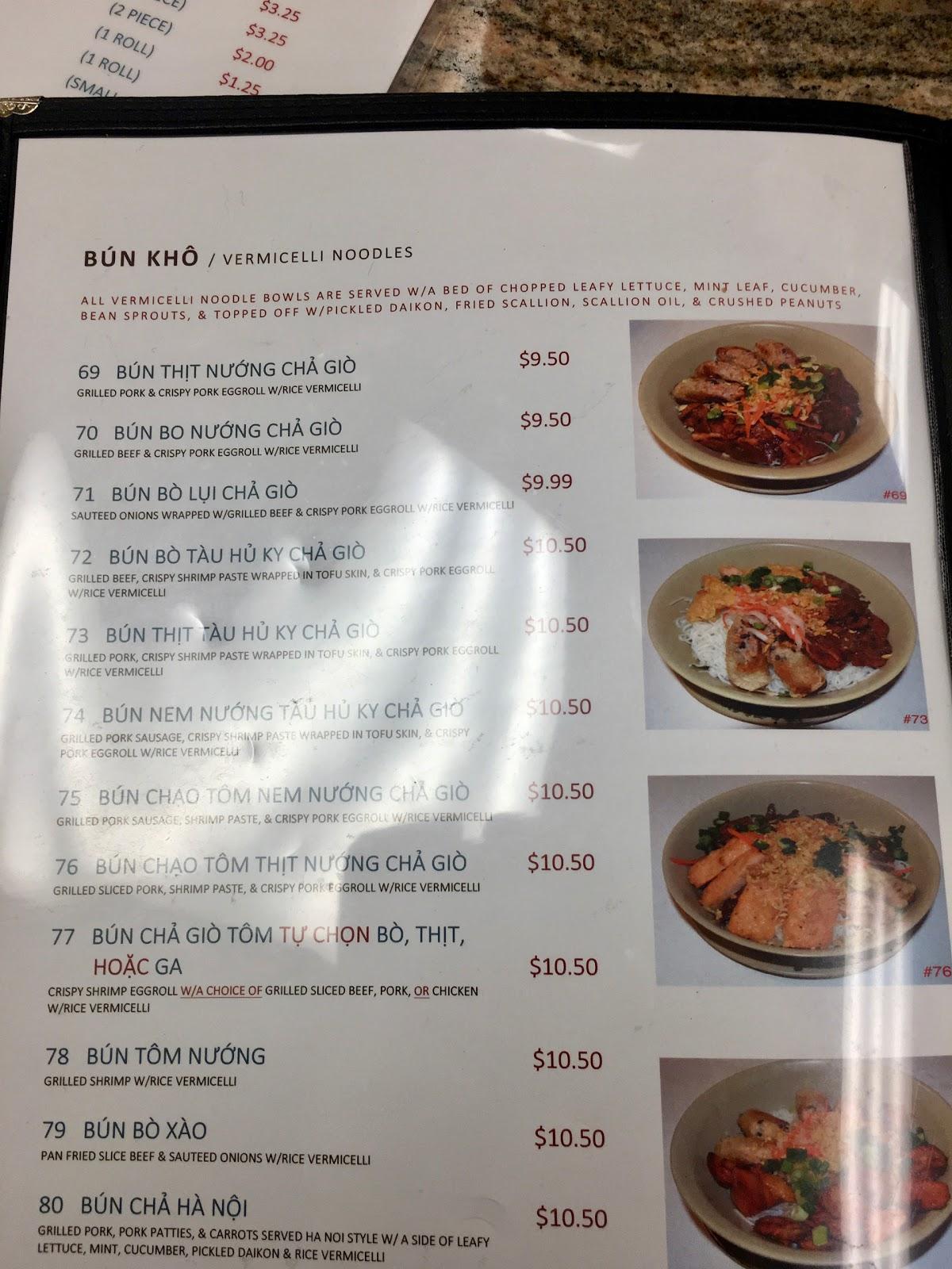 Menu at Com Tam Thuan Kieu Restaurant, Tucson