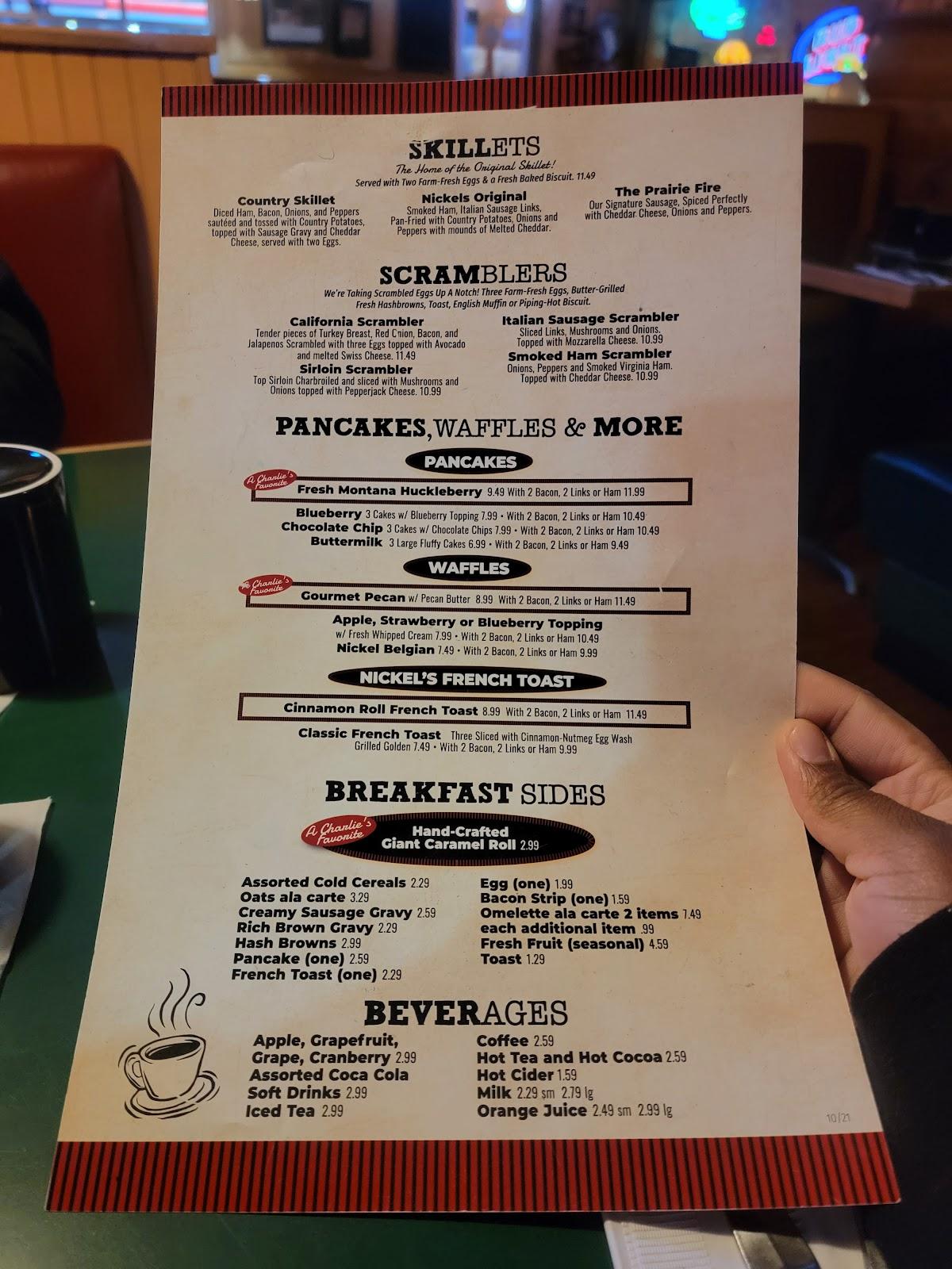 Menu at Nickel Charlies Restaurant & Casino, Kalispell