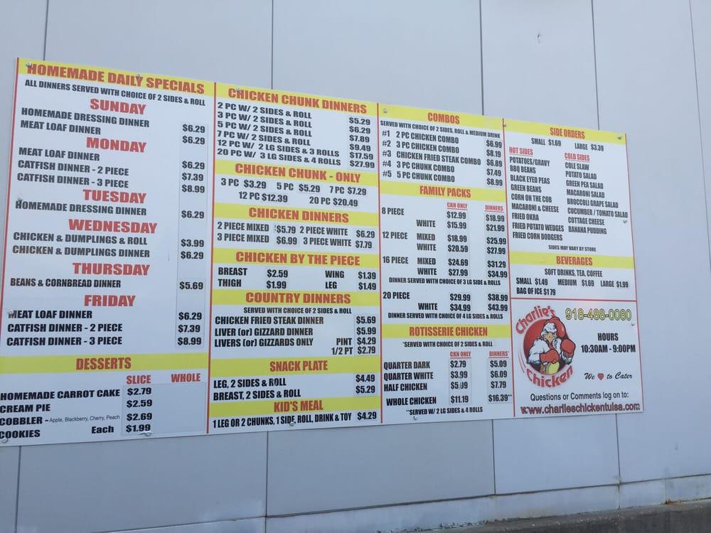 Menu at Charlie's Chicken on Sheridan desserts, Tulsa, S Sheridan Rd