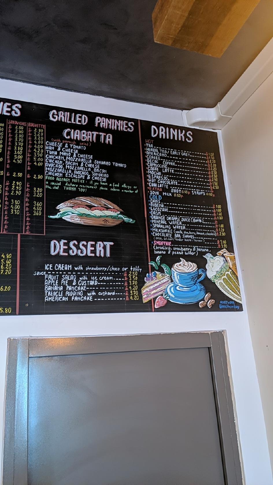 Menu at Cheam Cafe, Sutton