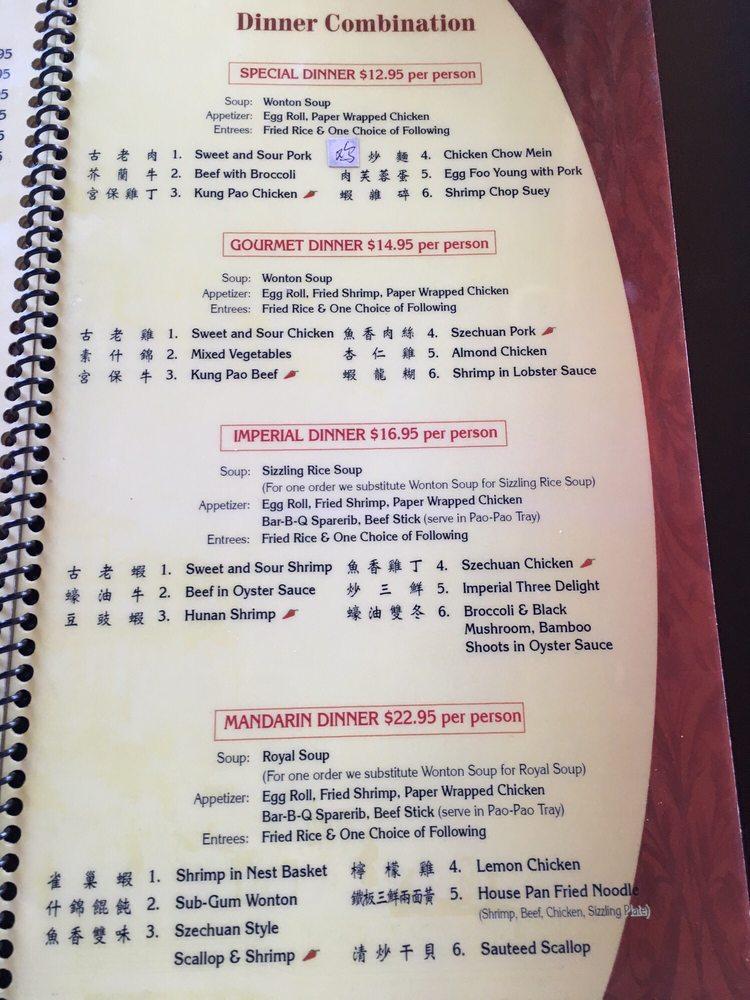 Menu at Mandarin Chef restaurant, Apple Valley