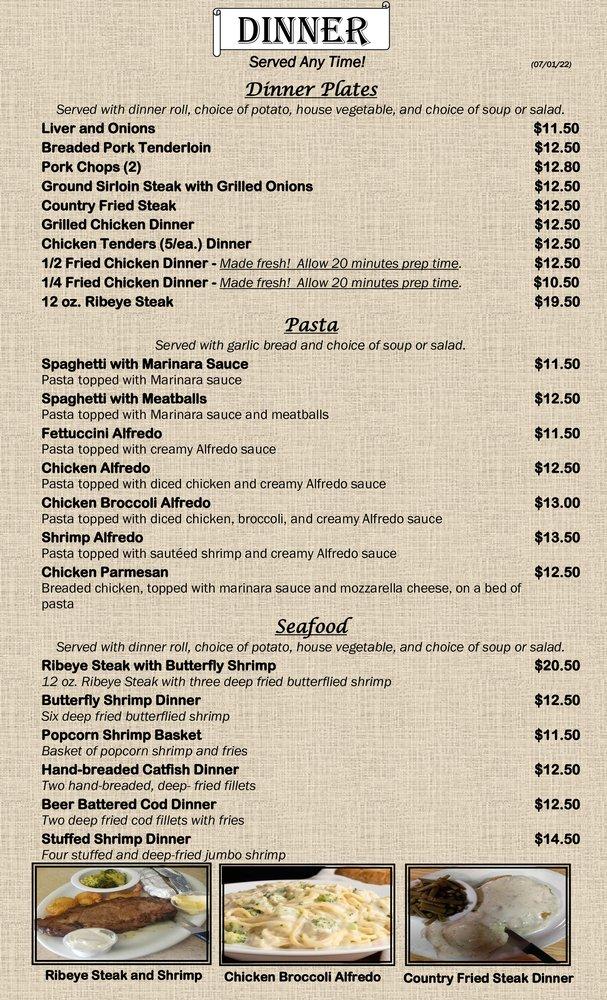 Menu at Monroe Family Restaurant, Monroe City