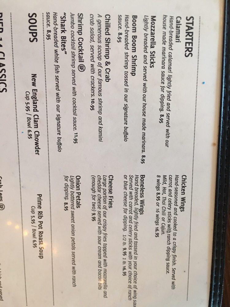 Menu at Pier 14 Seafood Restaurant, Gift Shop, and Fishing Pier, Myrtle ...