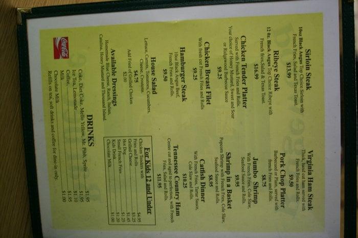 Menu at Ridgewood Barbecue, Bluff City