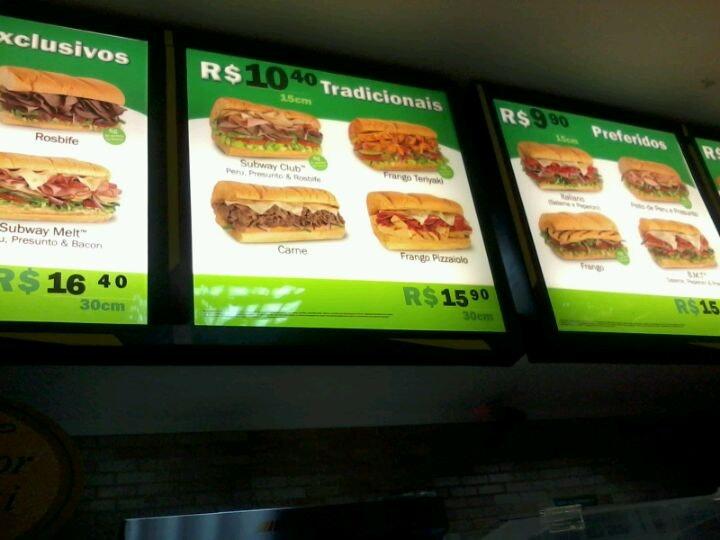Menu em Subway restaurante, Planaltina, 201