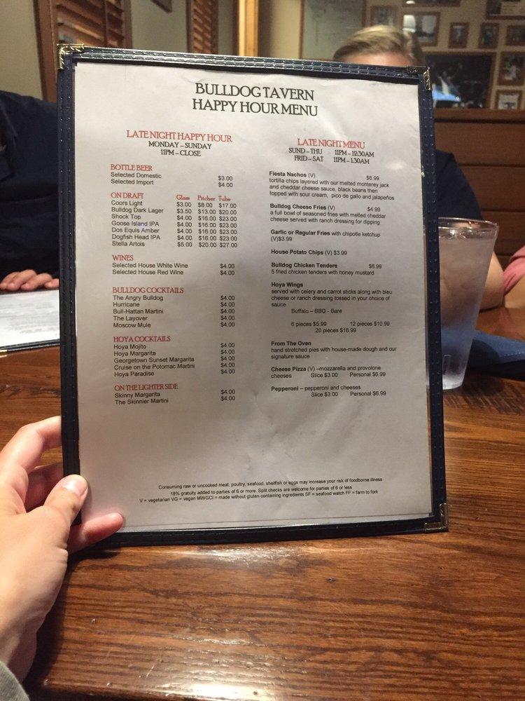 Menu at Bulldog Tavern pub & bar, Washington