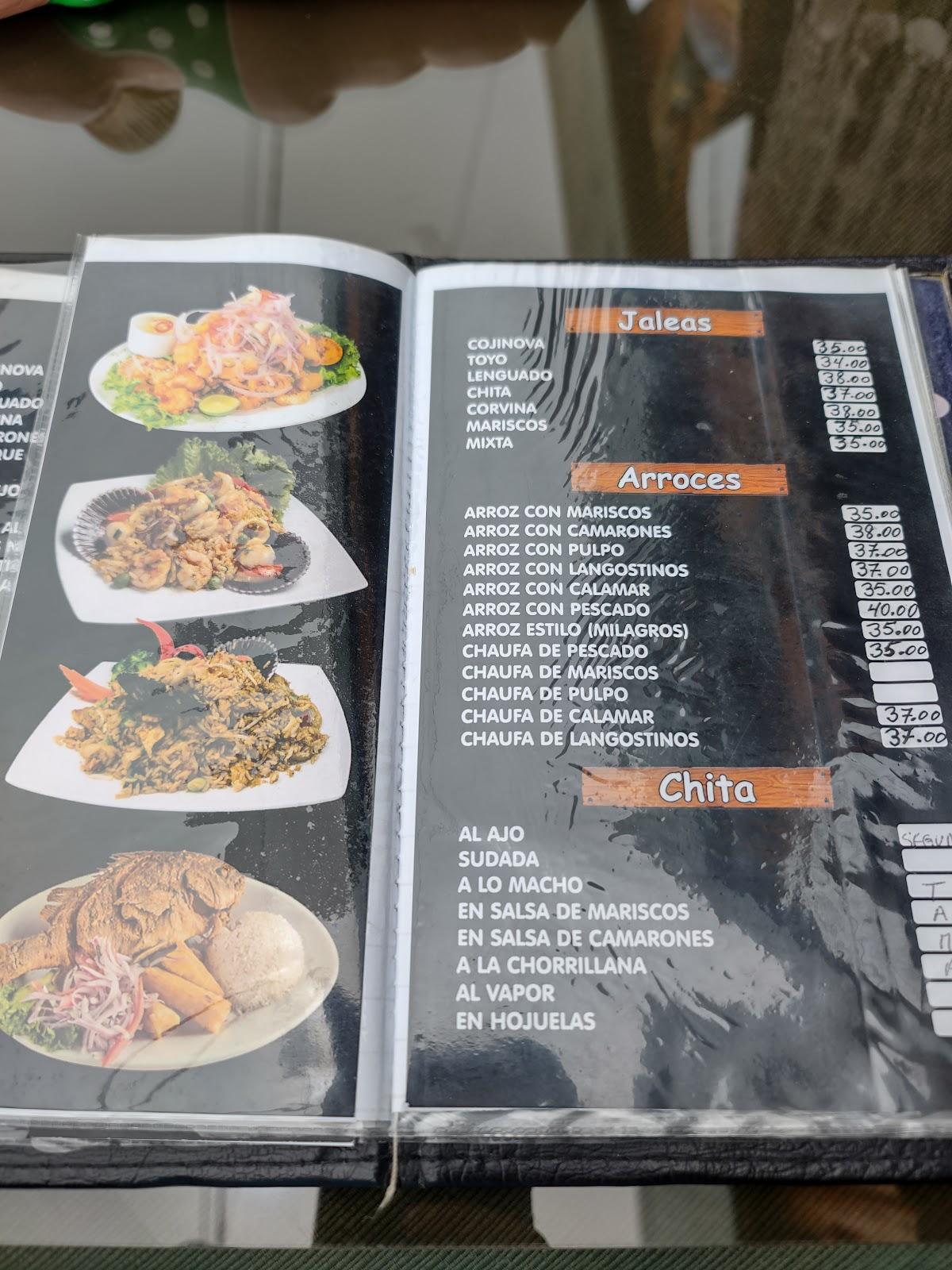 Menu at Cevicheria Milagros restaurant, Cerro Azul District