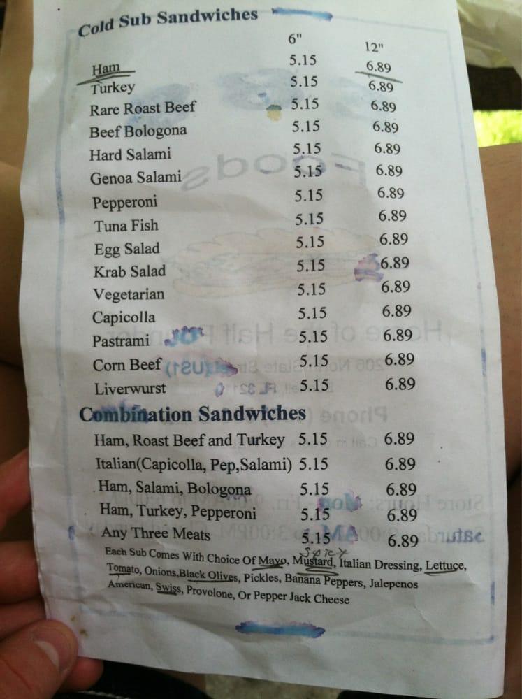 Menu at E & S Foods, Bunnell