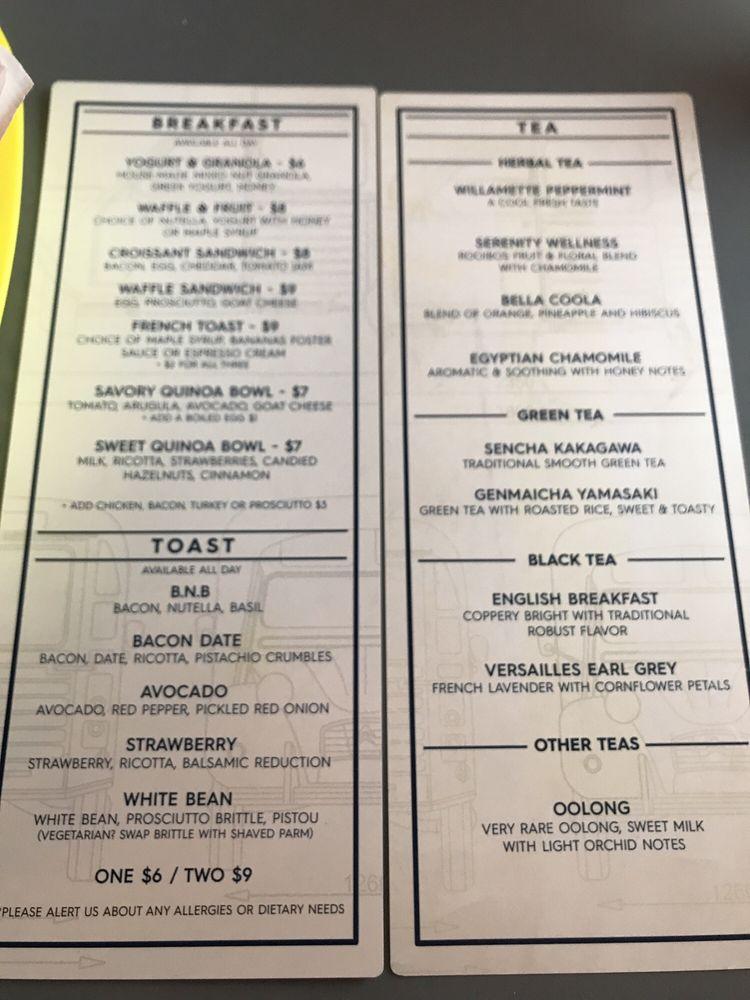 Menu at French Truck Coffee cafe, New Orleans, Dryades St
