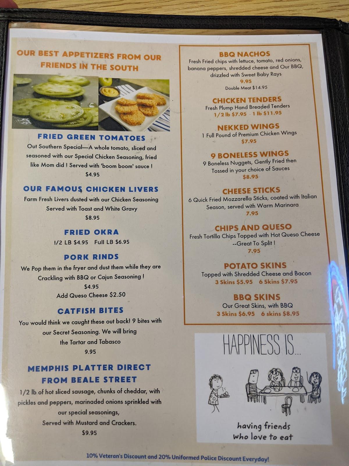 Menu at Huckleberry's Pub, Mounds