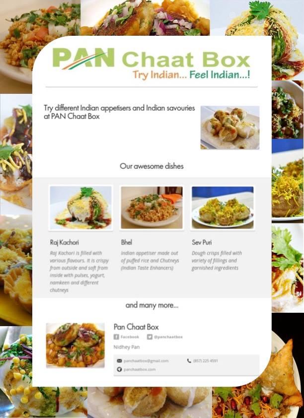 Menu at PAN Chaat Box restaurant, Chicago