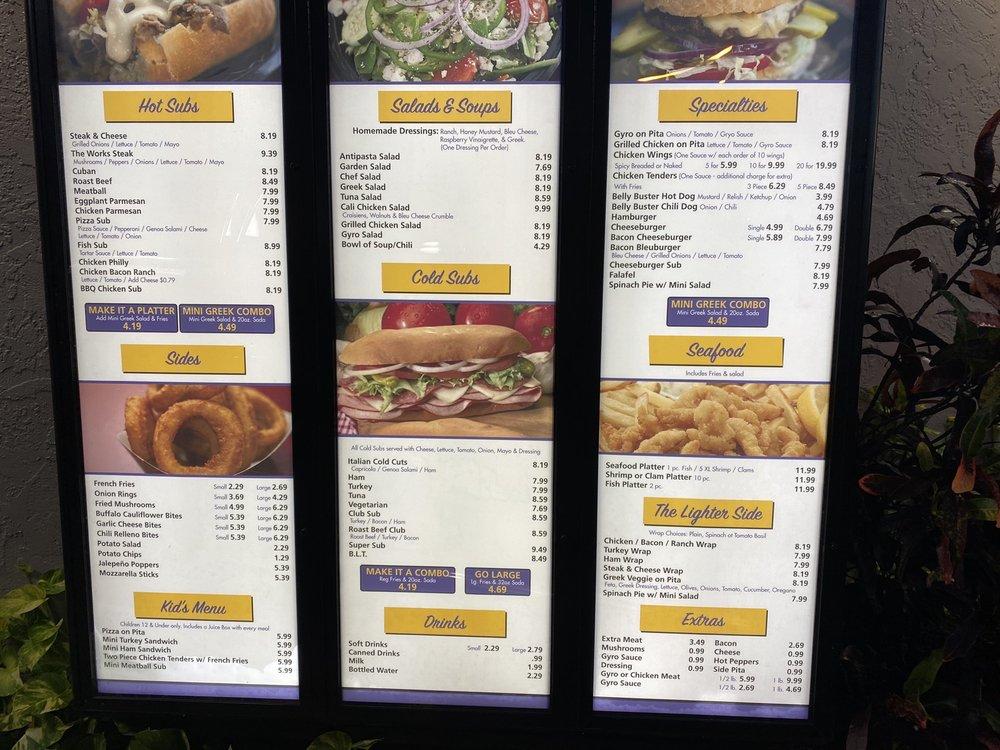 Menu at Seminole Subs & Gyros restaurant, Largo, Seminole Blvd