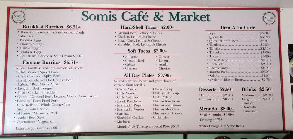 Menu at Somis Cafe and Market, Somis, Somis Rd