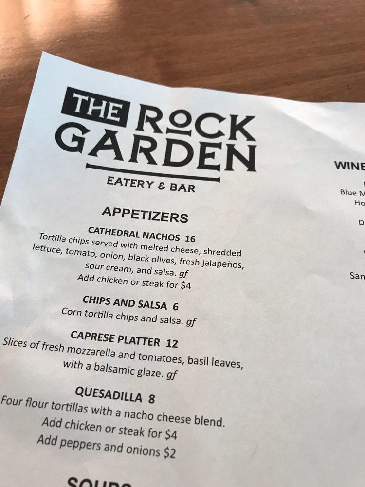 Menu at The Rock Garden Eatery and Bar, Torrey