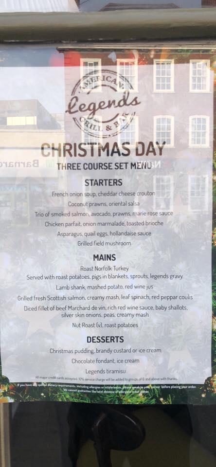 Menu at Legends American Grill & Bar, London