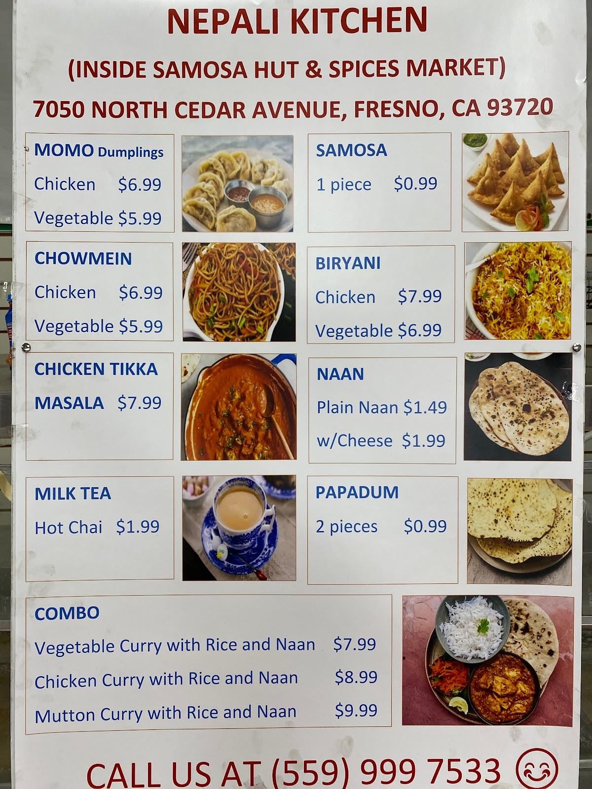 Carta del restaurante Nepali Kitchen, Fresno