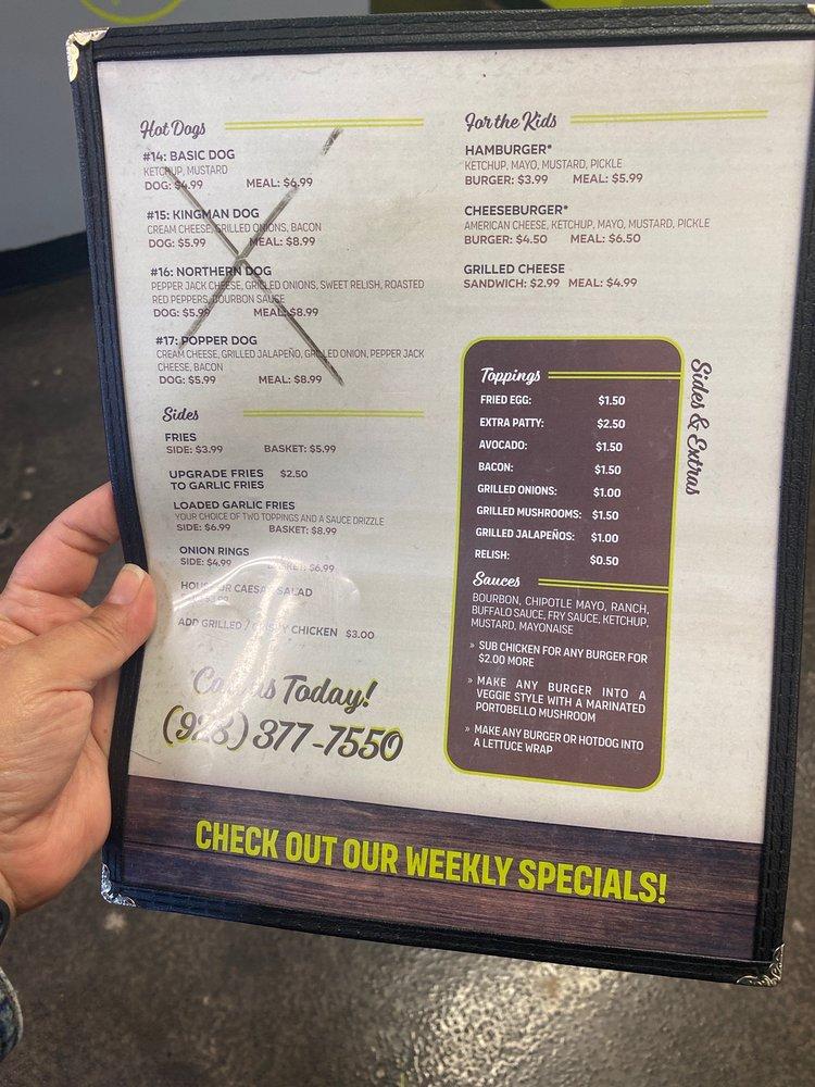 Menu at STUFF-IT BURGERS restaurant, Kingman